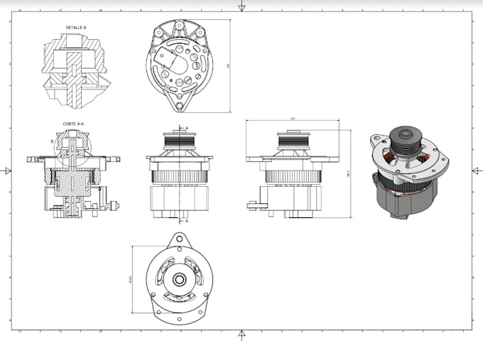 Make 3d models and 2d drawings in solid edge, autocad, inventor by ...