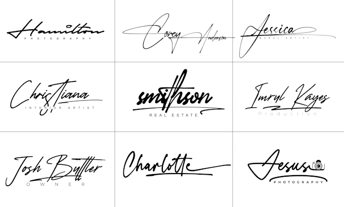 Design handwriting, scripted, signature, cursive, handwritten logo by ...