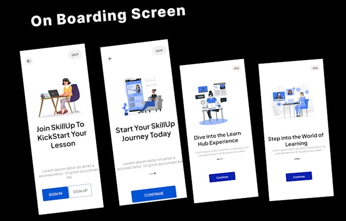 Design splash and onboarding screens by Af22169 | Fiverr