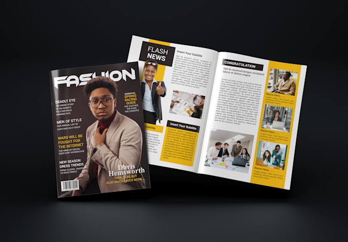 Design a professional magazine cover layout in indesign by Karrom | Fiverr