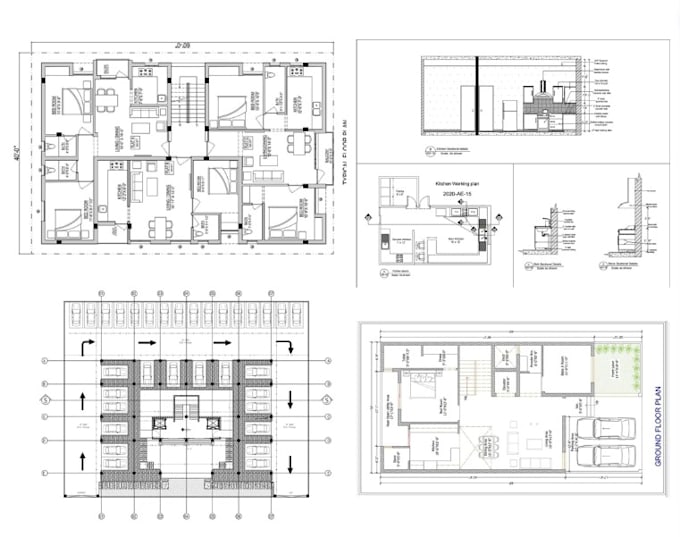 Redraw any elevations, sections and floor plans convert pdf or image to cad by Numanmunir145 ...