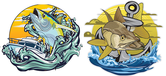 Do 2d fishing logo by Gary_fisher5 | Fiverr