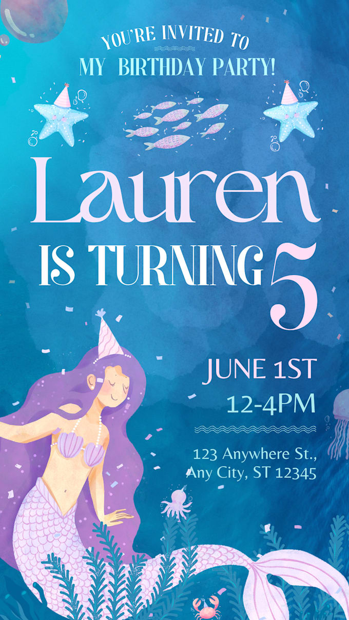 Create an exciting birthday party invitation by Lindsay_izmirli | Fiverr