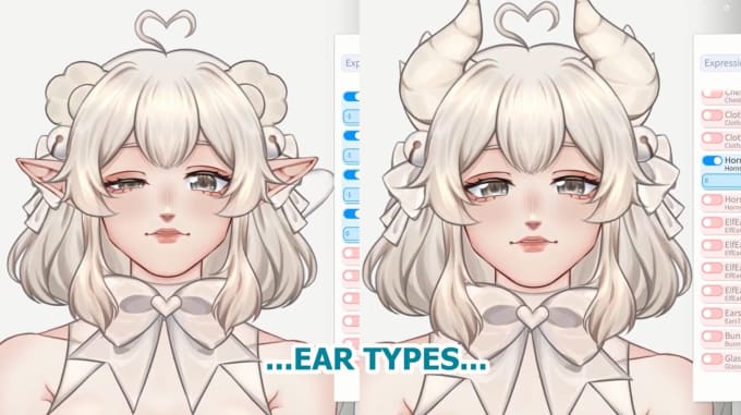Draw rig 2d 3d vtuber model, live2d model, 2d vtuber, facerig ...