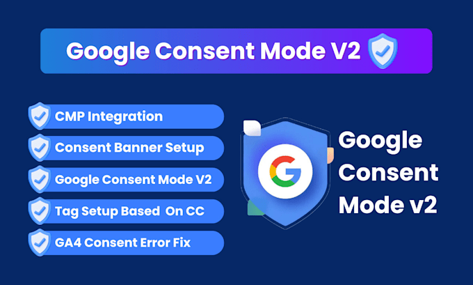 Setup google consent mode v2, gdpr cookie consent banner using gtm by Webwise_tracker | Fiverr