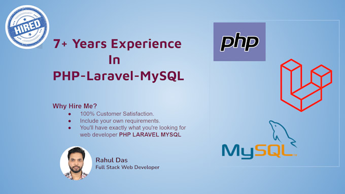 Develop dynamic complex solutions using laravel, php, lumen, and mysql by Rahuldas873 | Fiverr