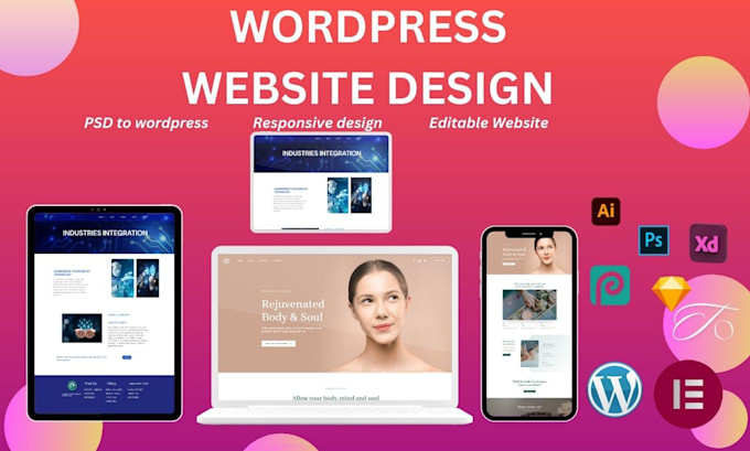 Convert adobe xd, psd, wix ,to wordpress responsive website by Farhan1565 | Fiverr