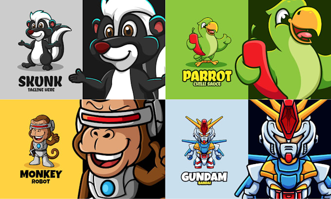 Design cute mascot,cartoon character logo design by Garuda_studio | Fiverr