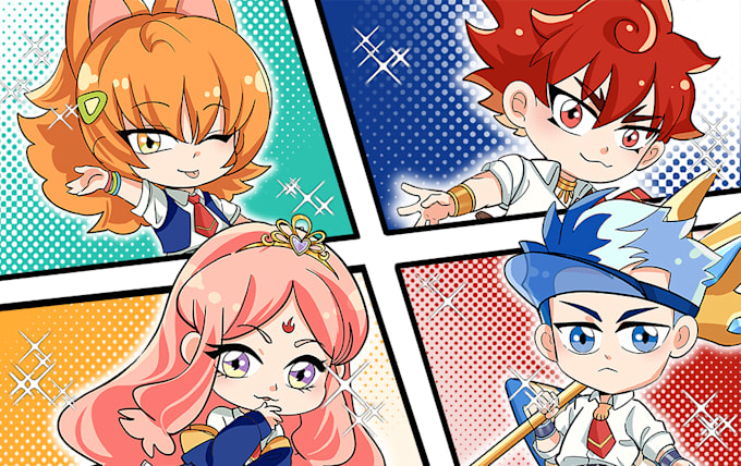 Draw cute chibi for profile, twitch emotes and stickers by Tekomic | Fiverr