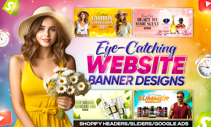 Design website banner, web slider, and shopify banner by Usmannnnnn | Fiverr