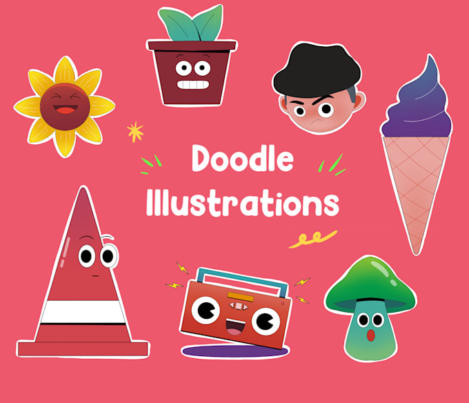Create cute doodle, sticker, icon illustration for you by Agasta775 ...