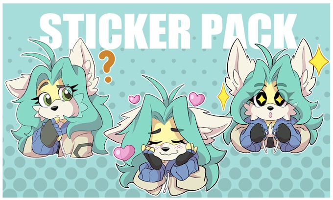Draw cute furry stickers for telegram by Kyo_smash | Fiverr