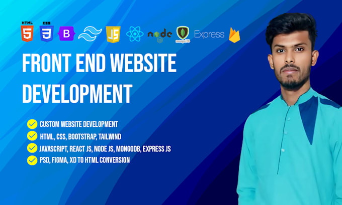 Be Your Front End Web Developer Using React Js Html Css Tailwind Css 7730