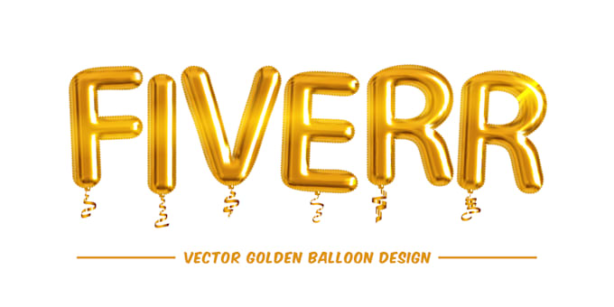Write anything with custom vector golden balloon alphabet by Magic ...