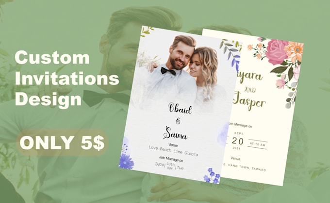 Design beautiful invitation for your wedding by Nomannadeemshek | Fiverr