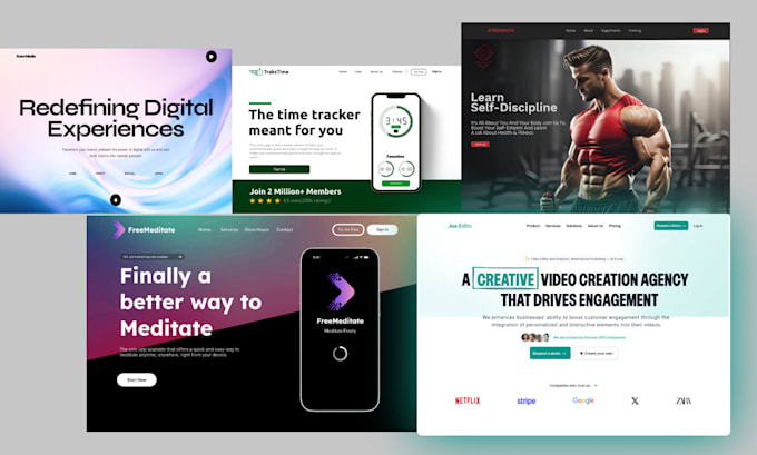 Do clean modern web landing page ui ux design figma by Zaidkit | Fiverr