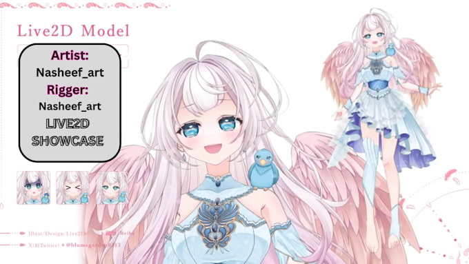 Draw and design 2d vtuber model,live2d rigging,live2d model,rigging ...