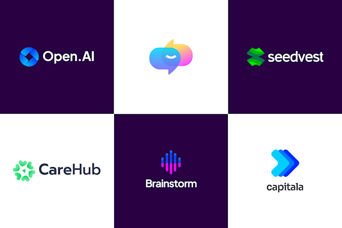 Design a modern ai futuristic saas startup timeless logo by ...