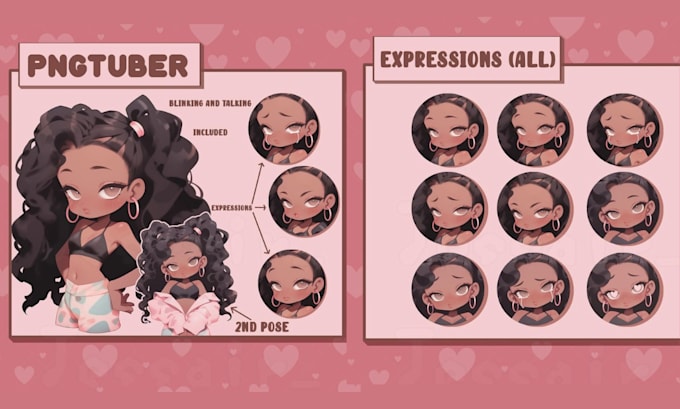 Draw your custom character into pngtuber chibi pngtuber giftuber for ...