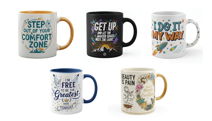 Create custom t shirt and mug designs print ready by Taslima1989 | Fiverr