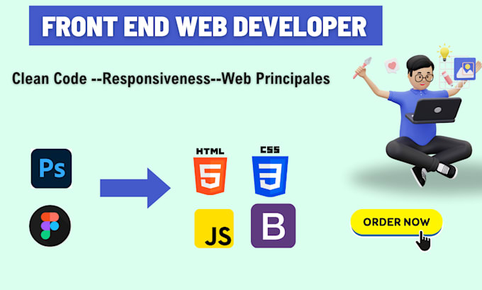 Be Your Front End Developer And Front End Web Developer Html Css By