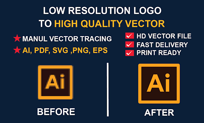 Manually vector trace and convert logo or image by Kmkami369 | Fiverr