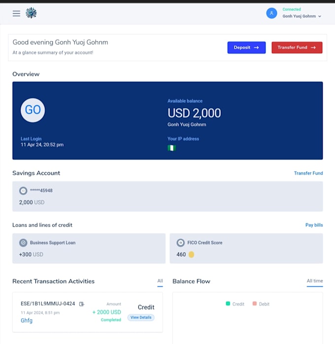 Design an online banking website with super feature by Bentekbill | Fiverr