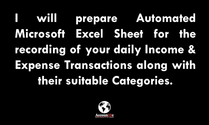 Prepare daily income and expense transactions record excel sheet by ...