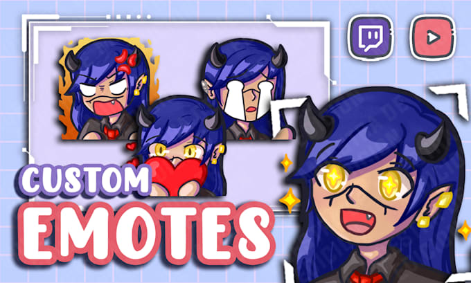 Create custom chibi emotes for your social media by Scarlet_hiragi | Fiverr