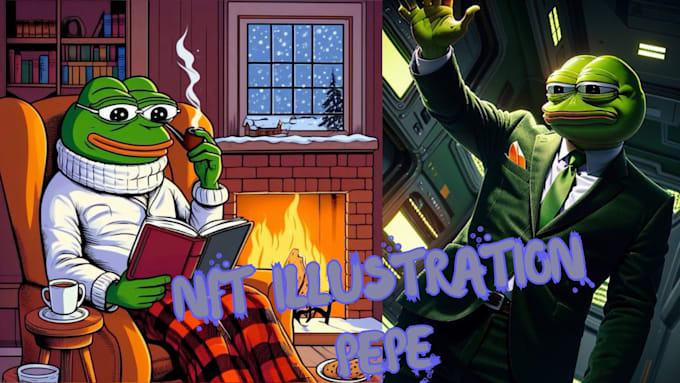Draw custom pepe illustration pepe the frog memes nfts emotes in pepe ...