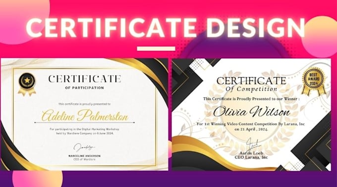 Do express custom certificate design, diploma and award certificates by ...