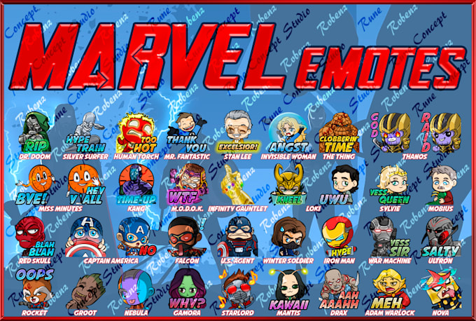 Make marvel characters emotes by Rvbenz | Fiverr