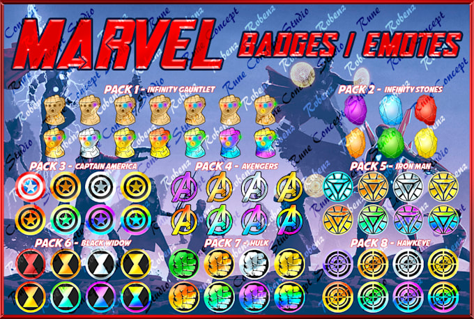 Make marvel characters badges and emotes by Rvbenz | Fiverr