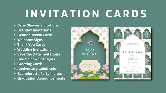 Design wedding card or any invitation card by Uswaafzal464 | Fiverr