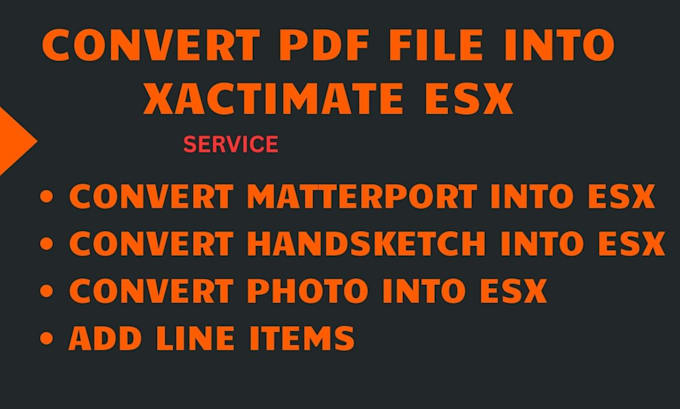 Do quick and reliable pdf to xactimate esx file conversion by Farihakarim623 | Fiverr