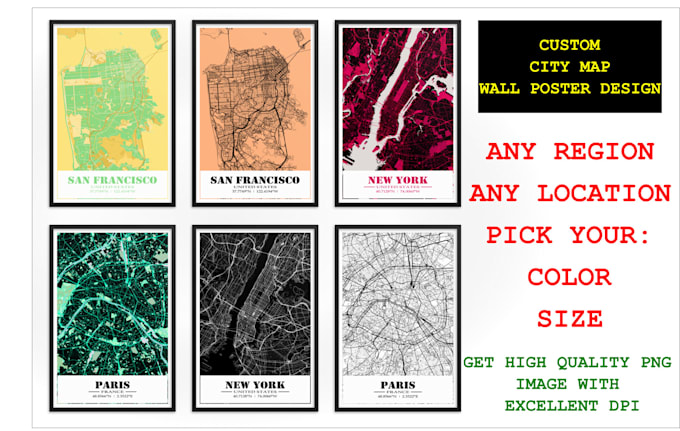 Create city map art and posters design by Gis_kibe | Fiverr
