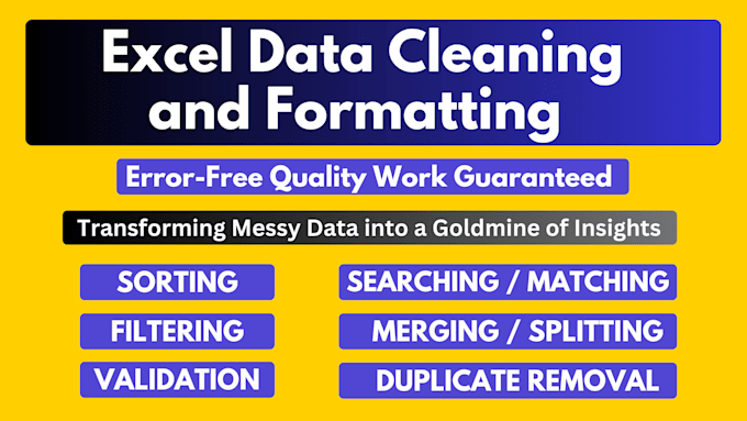 Do Ms Excel Data Cleaning And Formatting Merging Splitting Sorting