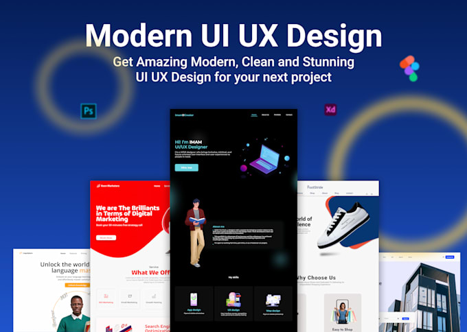 Handle the ui ux design of contemporary website and mobile app using ...