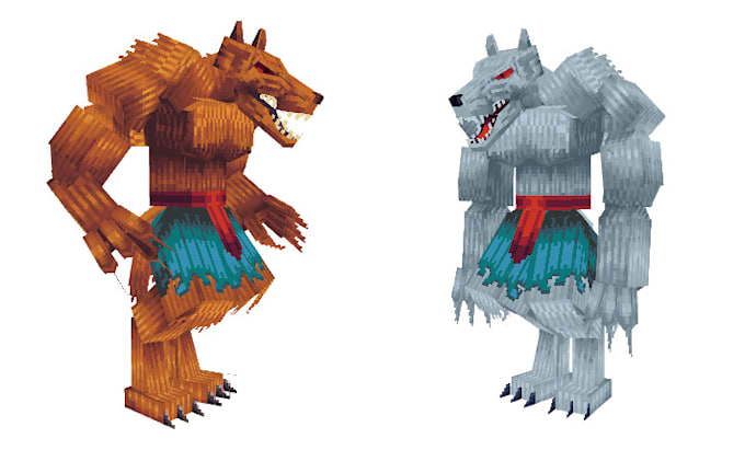 Sell this minecraft werewolf model with 9 animations 64x by Joshuarubi ...