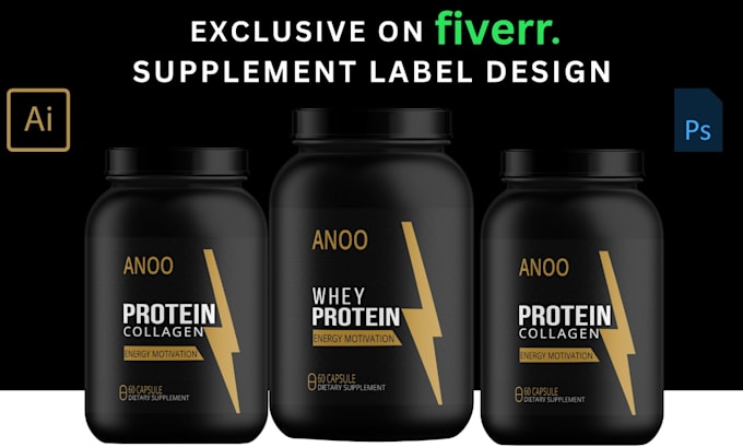 Design protein, supplement, pre workout, whey protein label design by ...