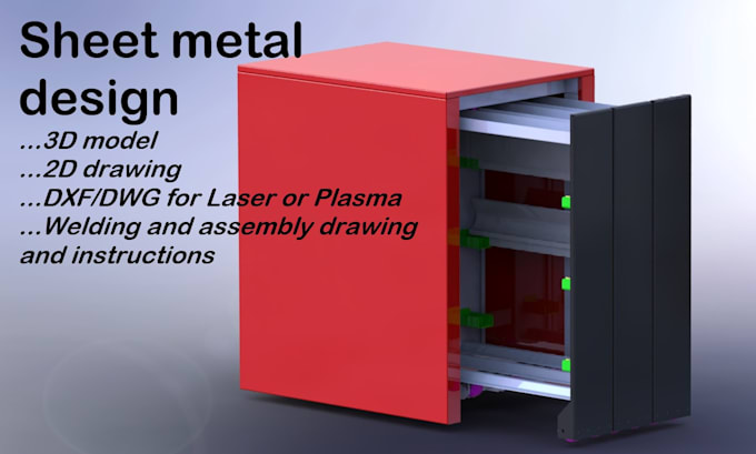 Design sheet metal part dxf dwg for laser plasma cutting by ...