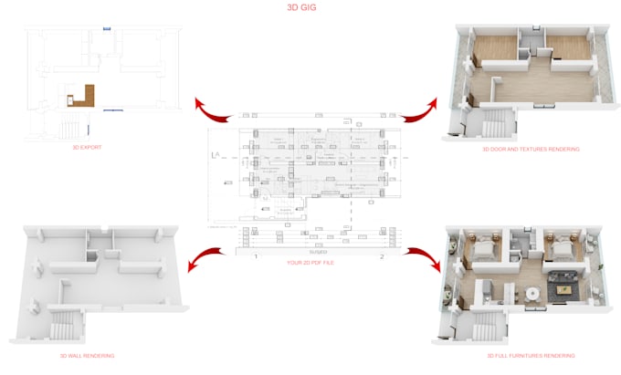 Convert your 2d pdf or dwg file to a realistic 3d model of your house ...