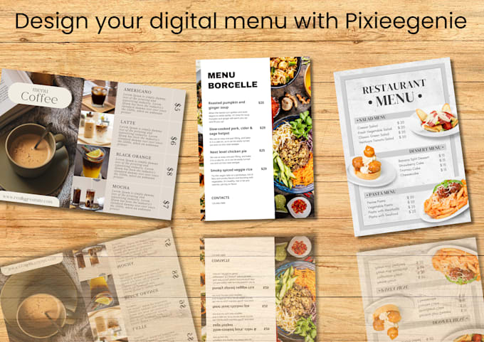 Design digital menu designs, menu boards, flyer, trifold by Pixieegenie ...
