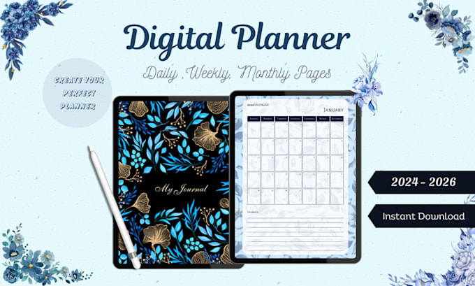 Design custom digital planner by Canvalove930 | Fiverr