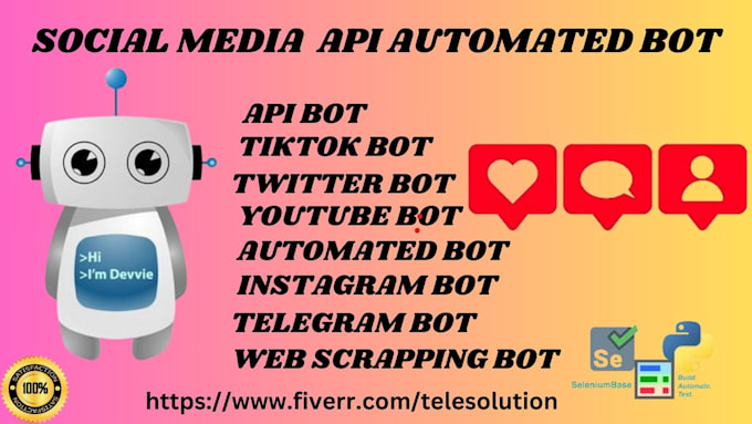 Build Tiktok Api Bot Uploader Bot Twitch Bot Youtube Bot Livestreaming Bot By Telesolution 