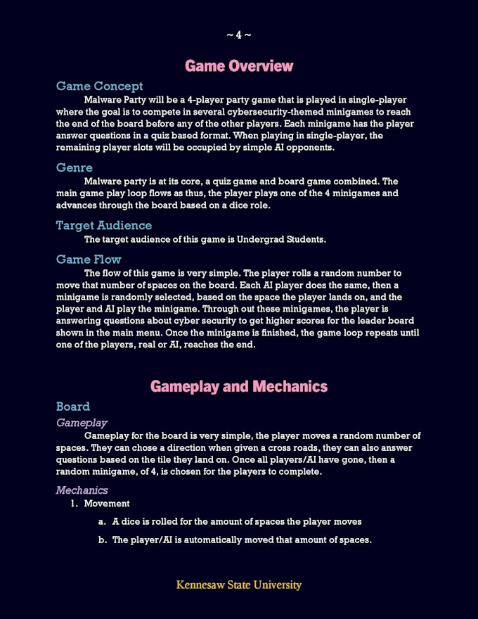 Create a game design document for your game by Violetturtle | Fiverr