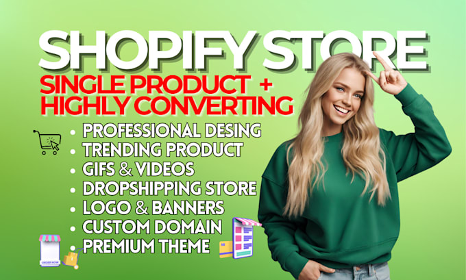 Create a professional and converting single product shopify dropshipping store by Umalik1019 ...