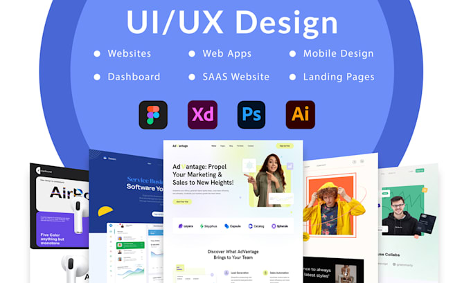 Do ui ux design web design, saas design, prototype, wireframe, using figma xd by Mhadi_bashir ...