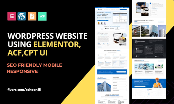 Build A Website Using Elementor Acf And Custom Post Type By Rohaan18