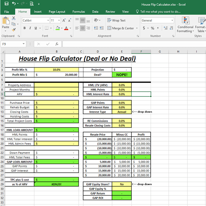 Provide a house flipping calculator to help decide deal or no deal by ...